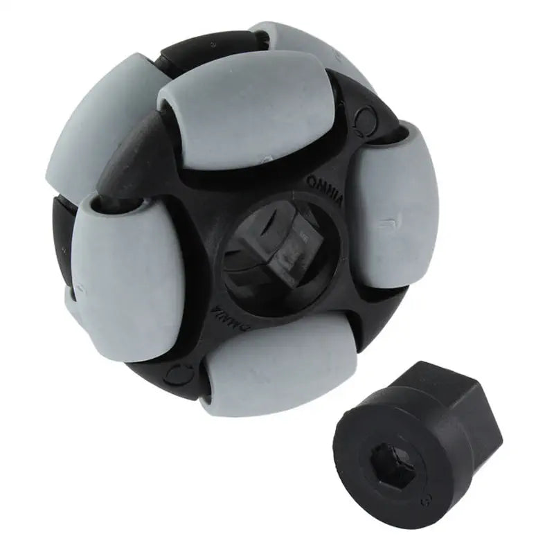 AndyMark Dualie Omni Wheel 2in. 5mm Hex Gray - RobotShop