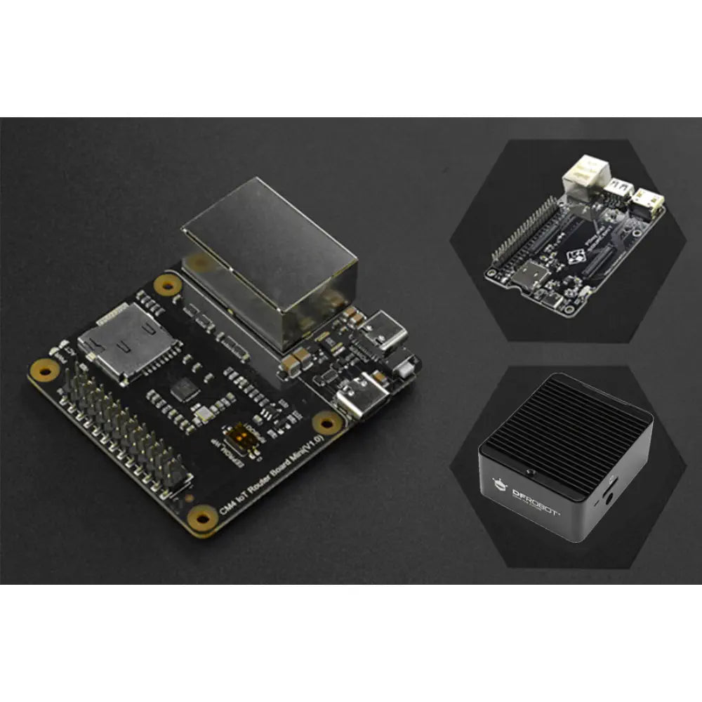 Dfrobot Raspberry Pi Cm4 Iot Router Carrier Board Mini W Case And Pitray