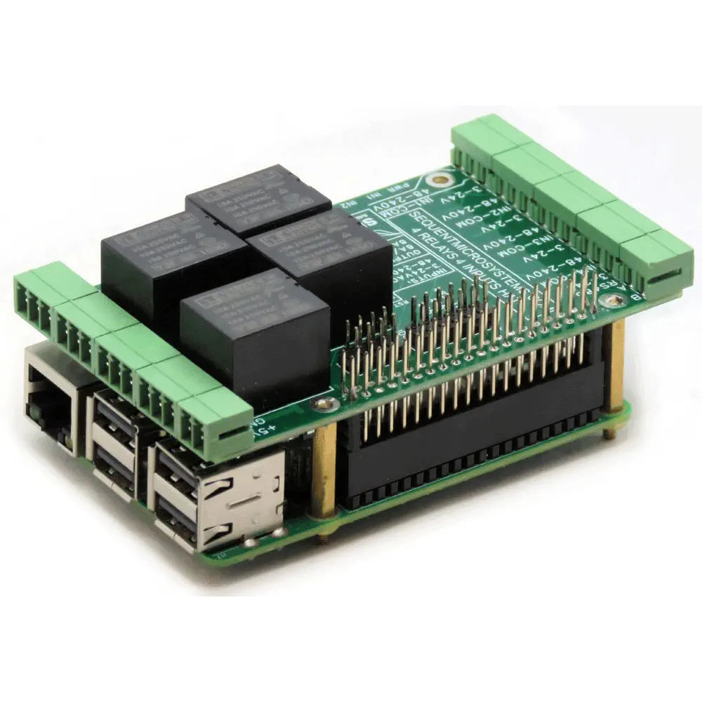 Sequent Microsystems 4 Relays 4 Hv Inputs 8 Layer Stackable Hat For