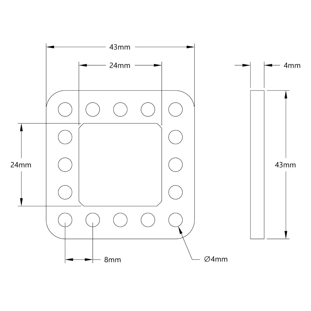 ServoCity 3704 Series Plastic GoRAIL Slide Plate (43-1) - 2 Pack - RobotShop