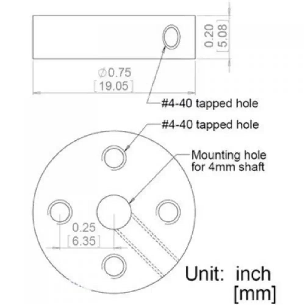 Pololu Universal Aluminum 4mm Mounting Hub (4-40) - RobotShop