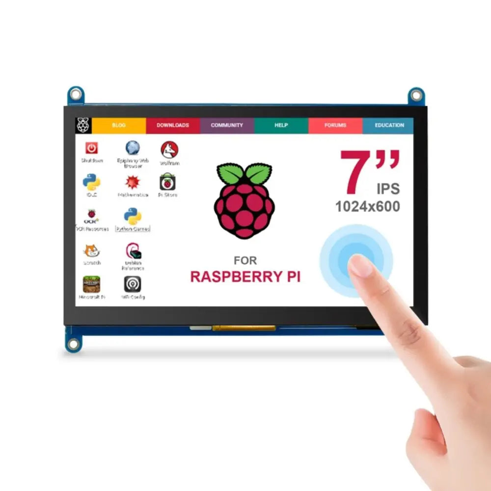 RC070N 7インチ タッチディスプレイ 1024 x 600 HDMIモニタ Raspberry Pi 3B+ / 4B / Zero用 ...