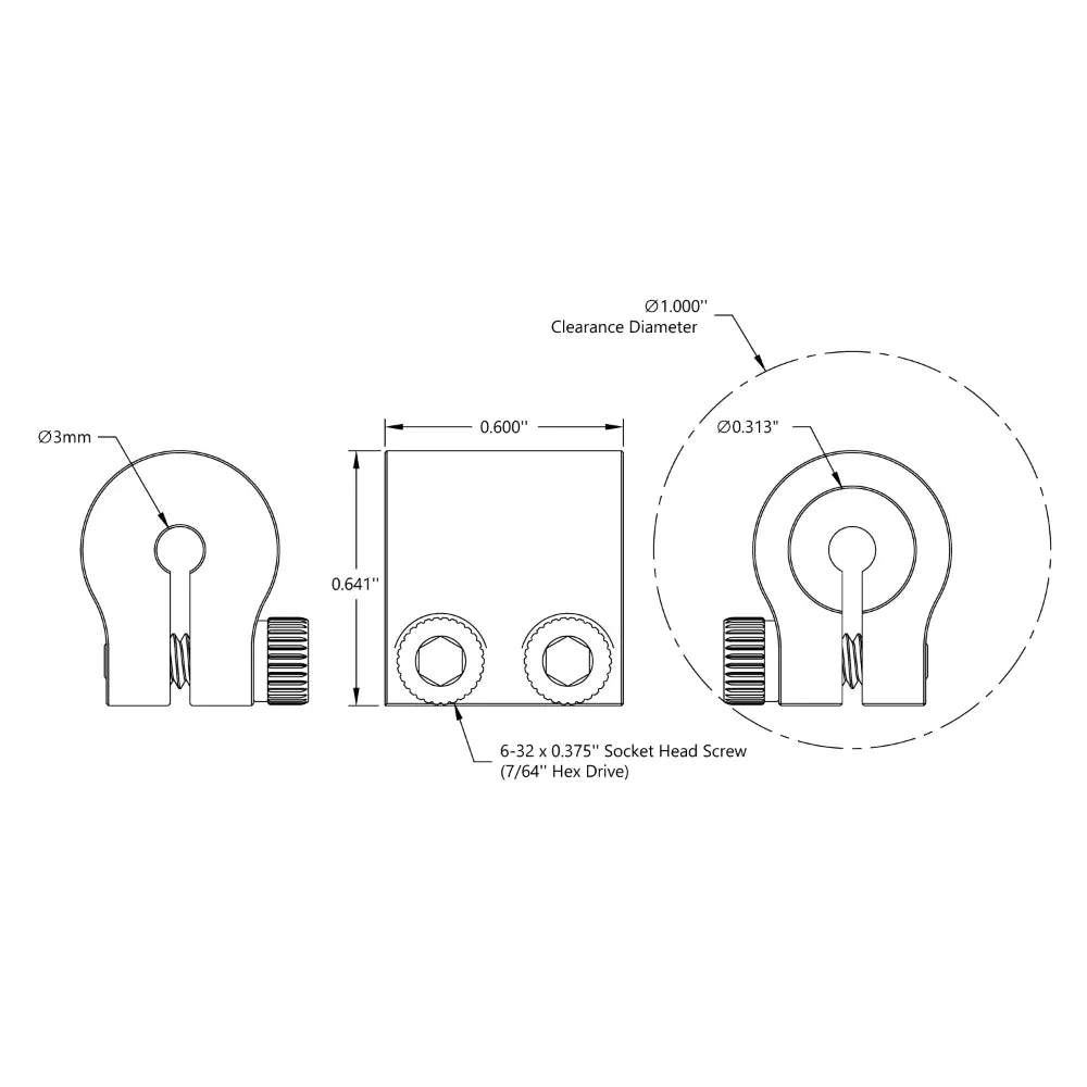 ServoCity 0.3125 Inch (8mm) - 3mm クランプシャフトカプラ - RobotShop