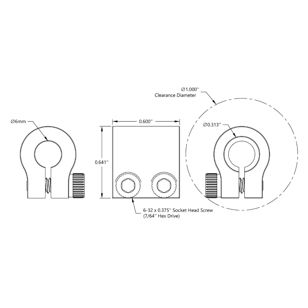 ServoCity 0.3125 Inch (8mm) - 6mm クランプシャフトカプラ - RobotShop