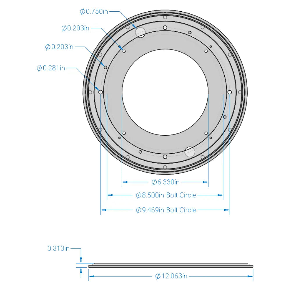 ServoCity 12" Round Ball Bearing Turntable (300lb Capacity) - RobotShop